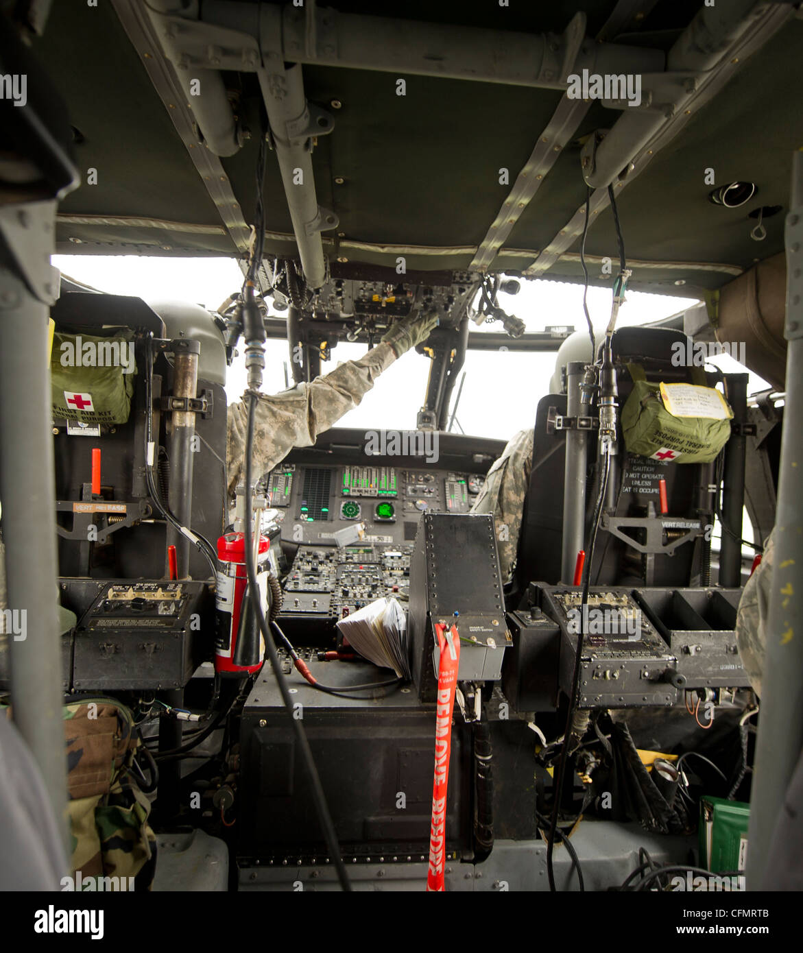 A U.S. Army UH-60 Black Hawk crew prepares to fly over Los Alamitos ...