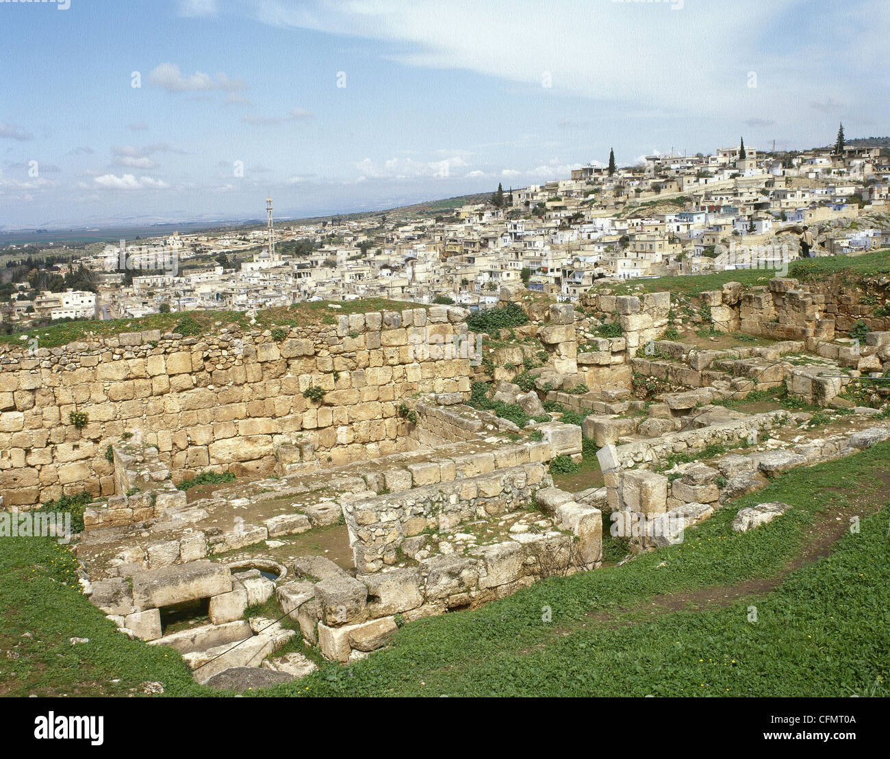 Syria. Harem. View of the city. First, Ayyubid fortress ruins, built in ...