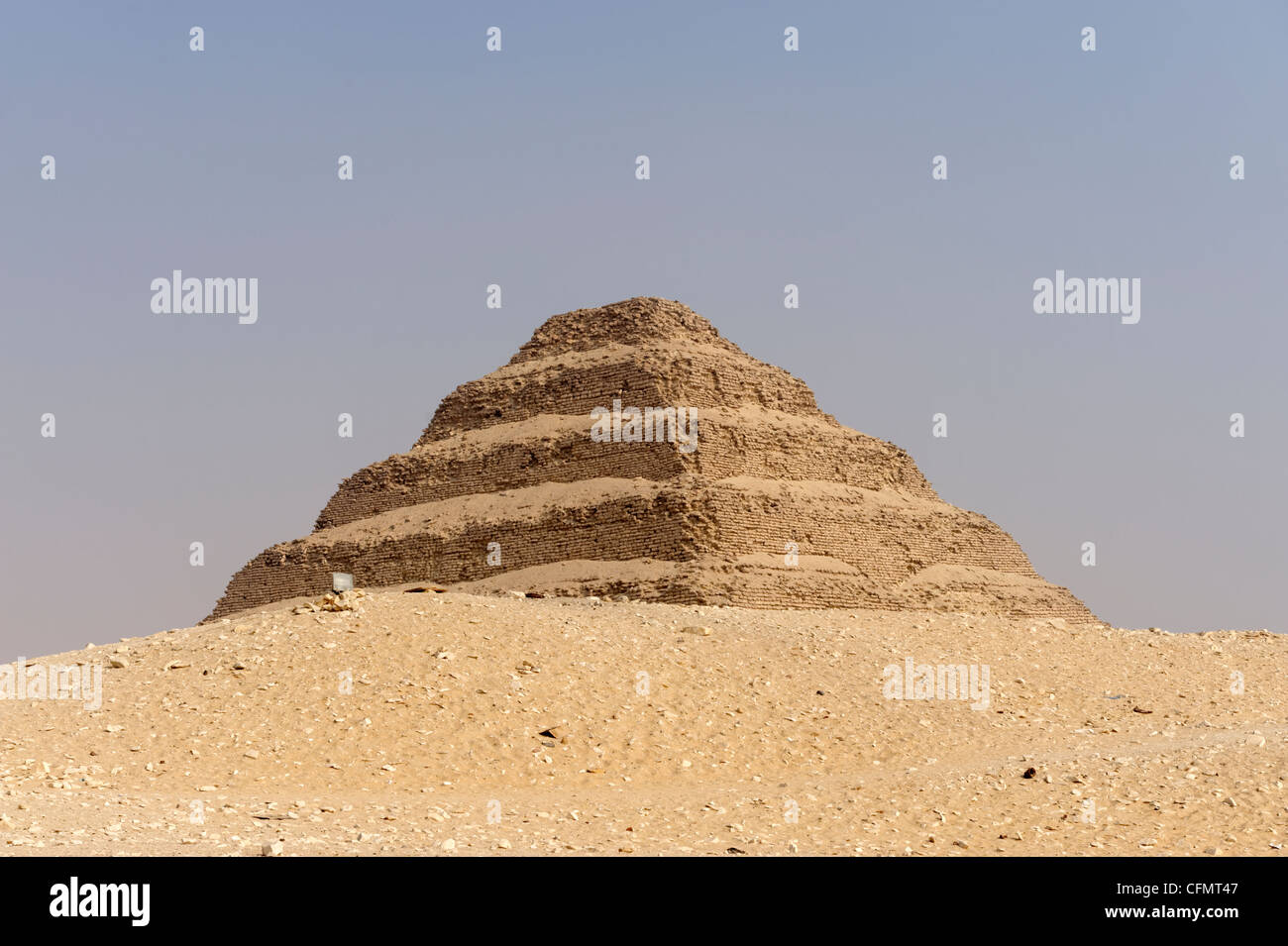 Saqqara. Egypt. View of the step pyramid of Djoser at the royal ...