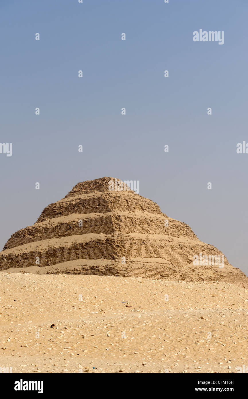 Saqqara. Egypt. View of the step pyramid of Djoser at the royal ...