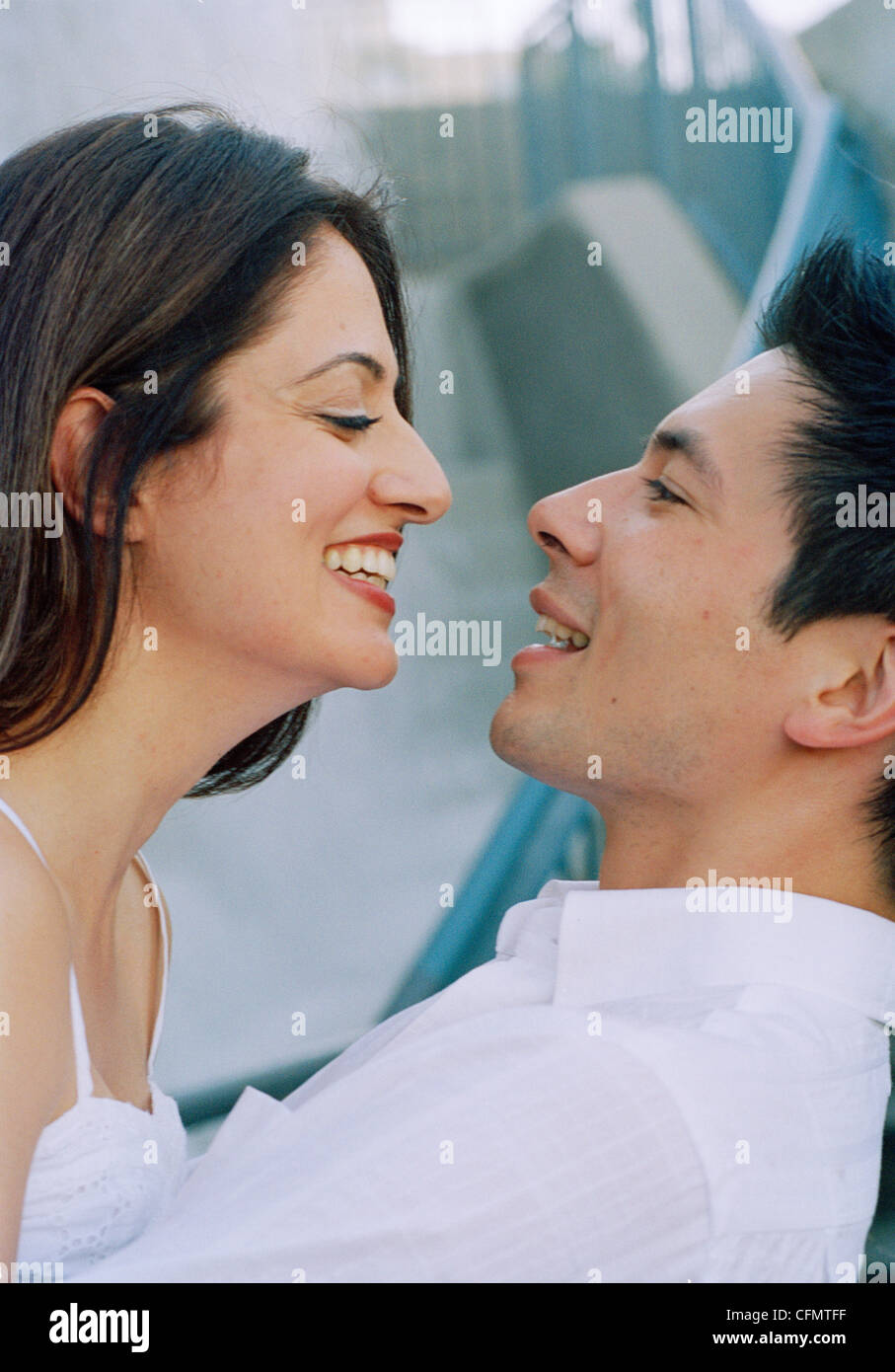 Portrait of Couple on Pier Stock Photo - Alamy