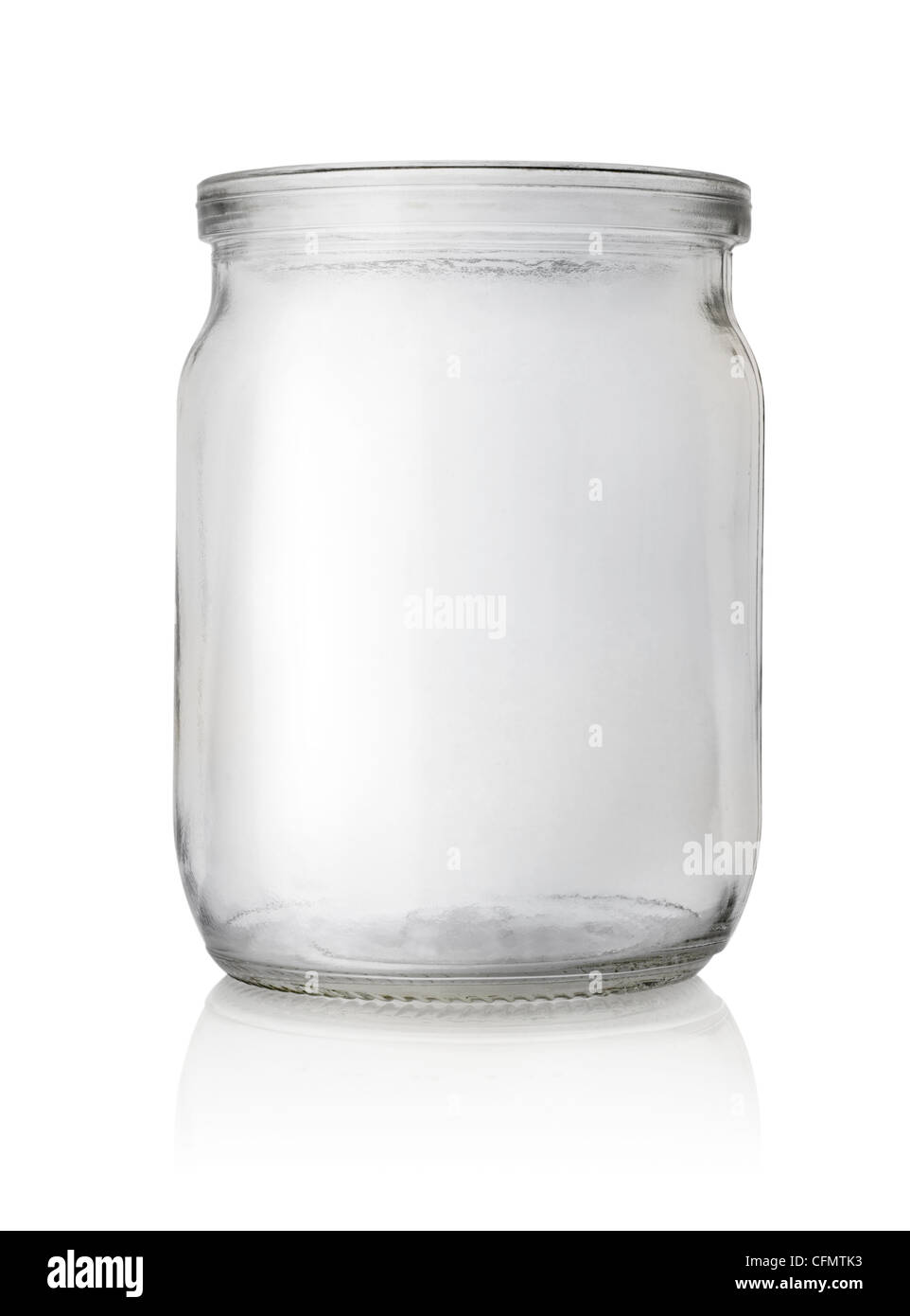 Empty glass jar isolated on a white background Stock Photo - Alamy