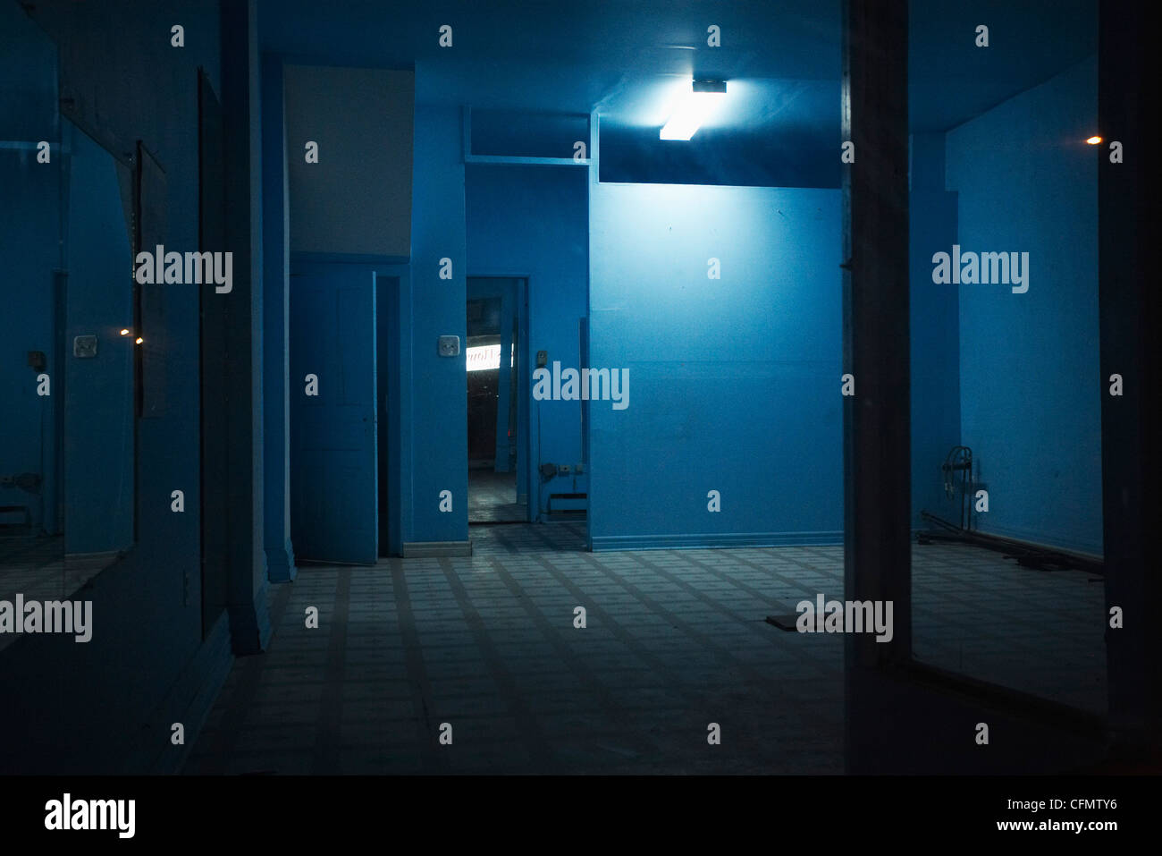 Empty Blue Room Stock Photo - Alamy