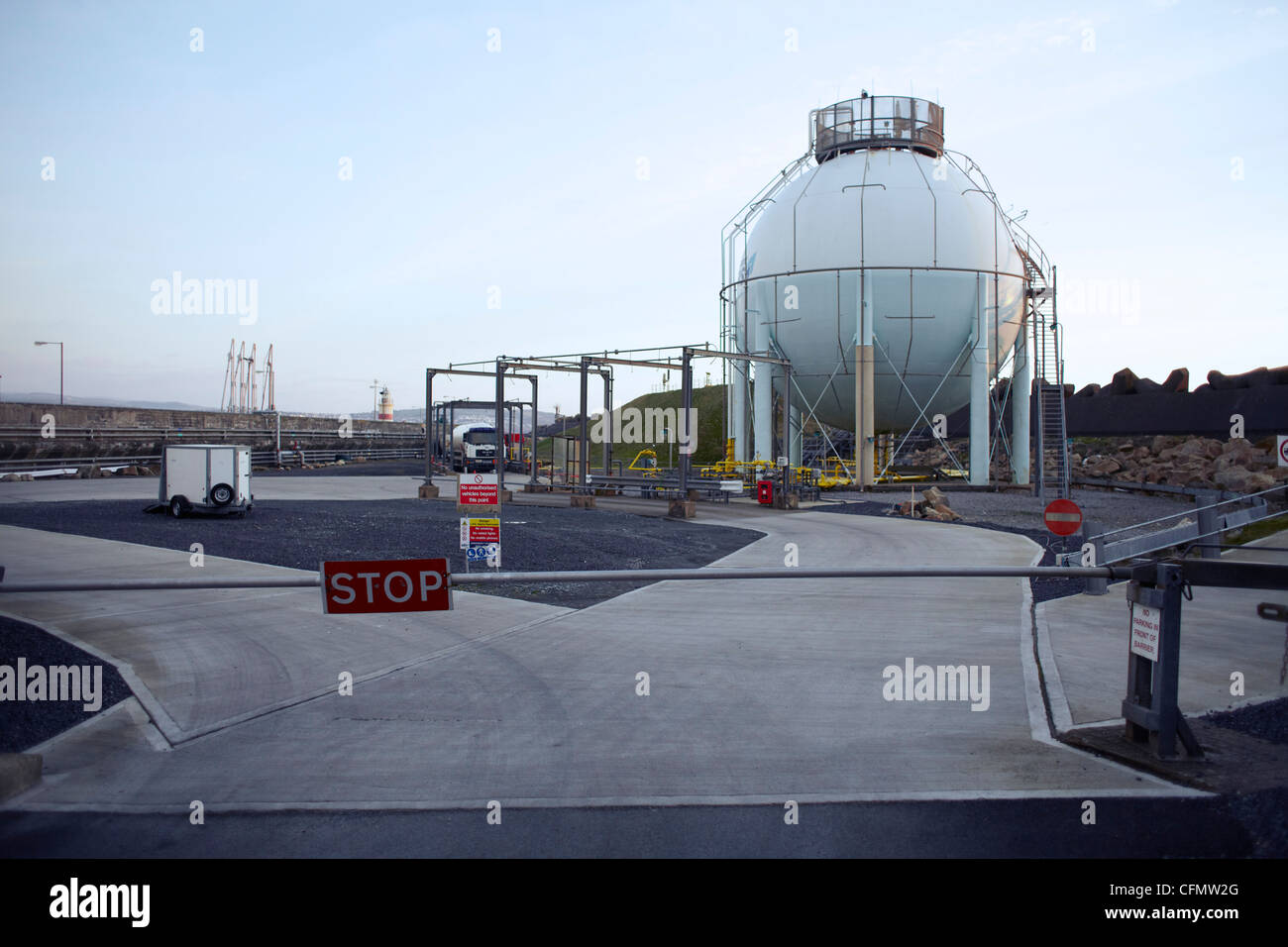 Manx Gas storage tanks at Douglas, Isle of Man Stock Photo - Alamy