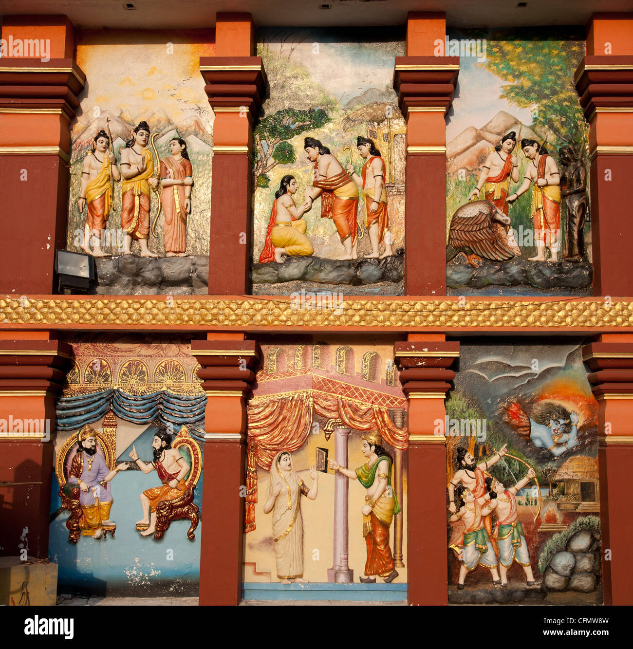 Mural on the side of a Hindu Temple near Dharmasthala, Karnataka Coast ...