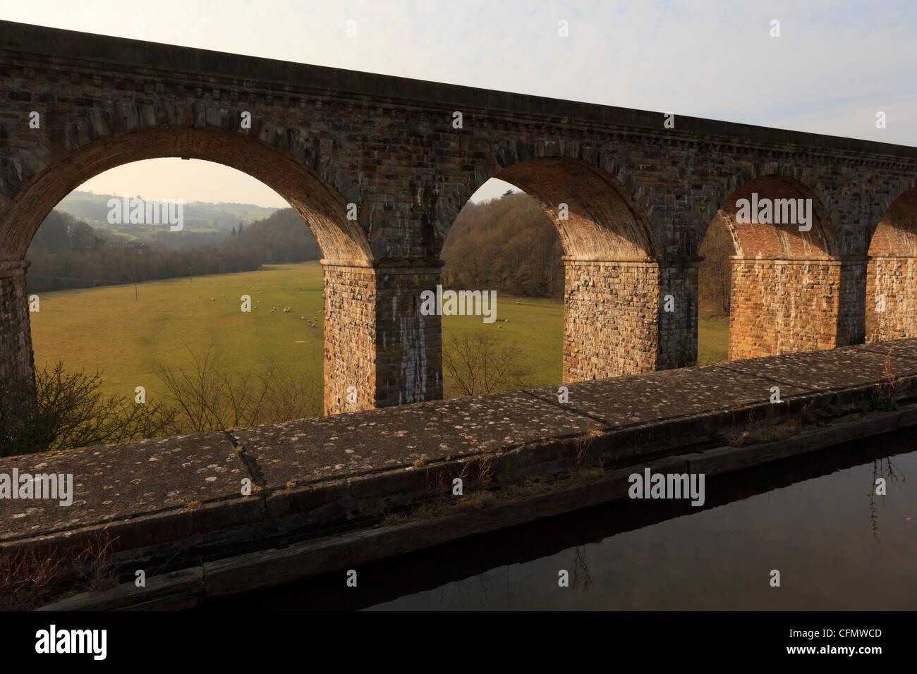 Chirk Railway Viaduct taken from the Llangollen Canal Aquaduct Stock ...