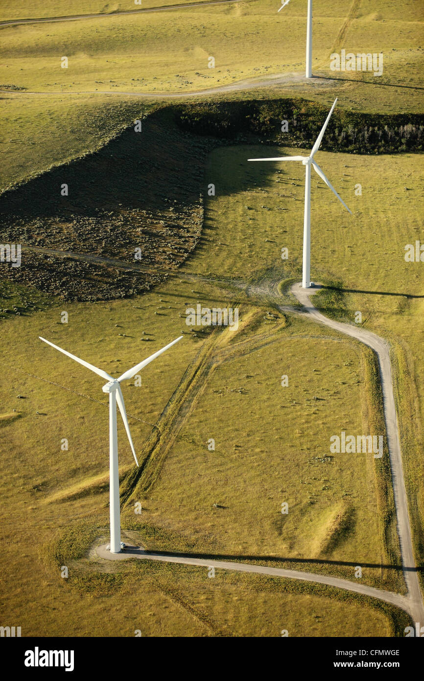 An aerial view of a modern wind farm Stock Photo - Alamy