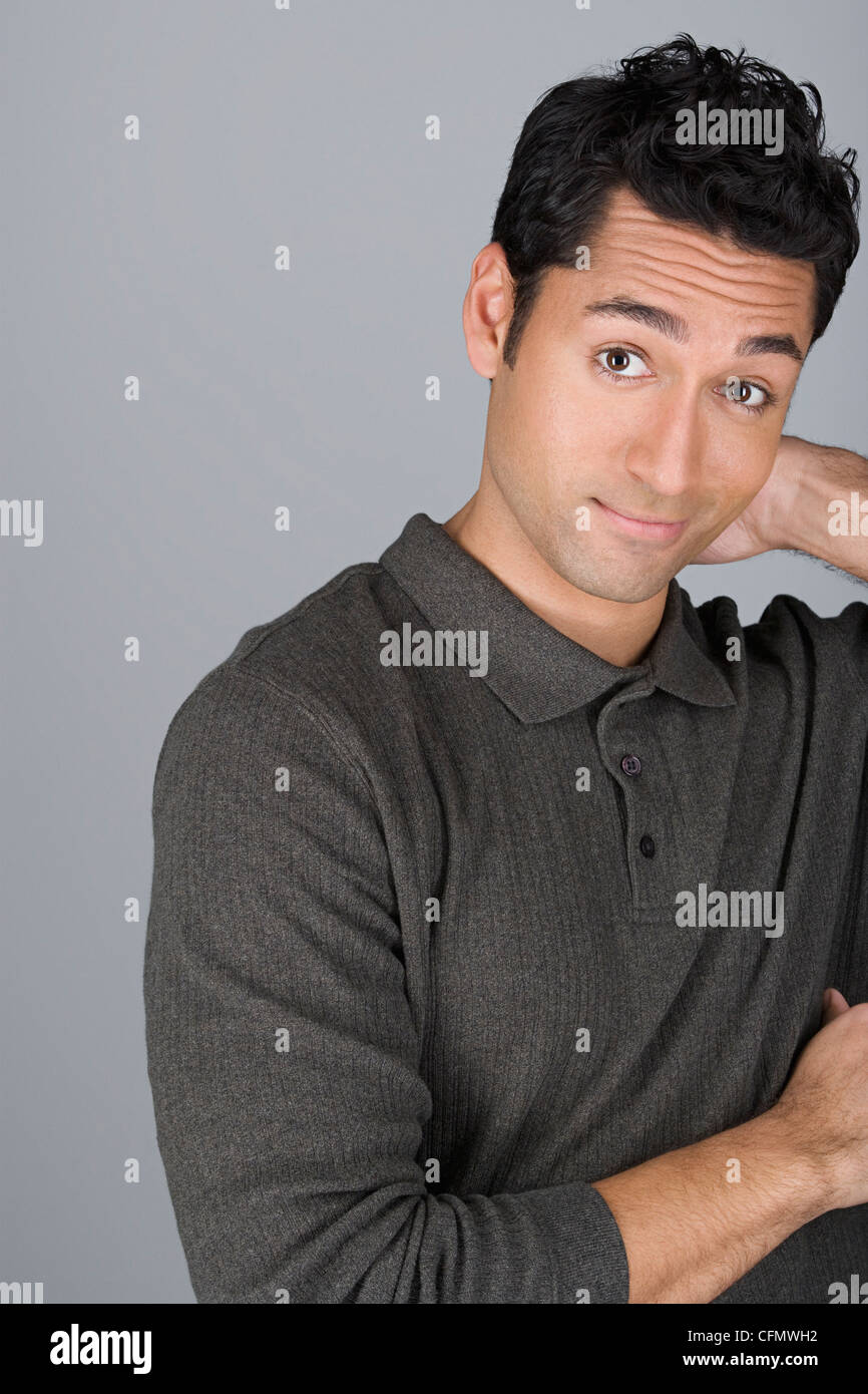 Studio shot portrait of mid adult man, head and shoulders Stock Photo ...