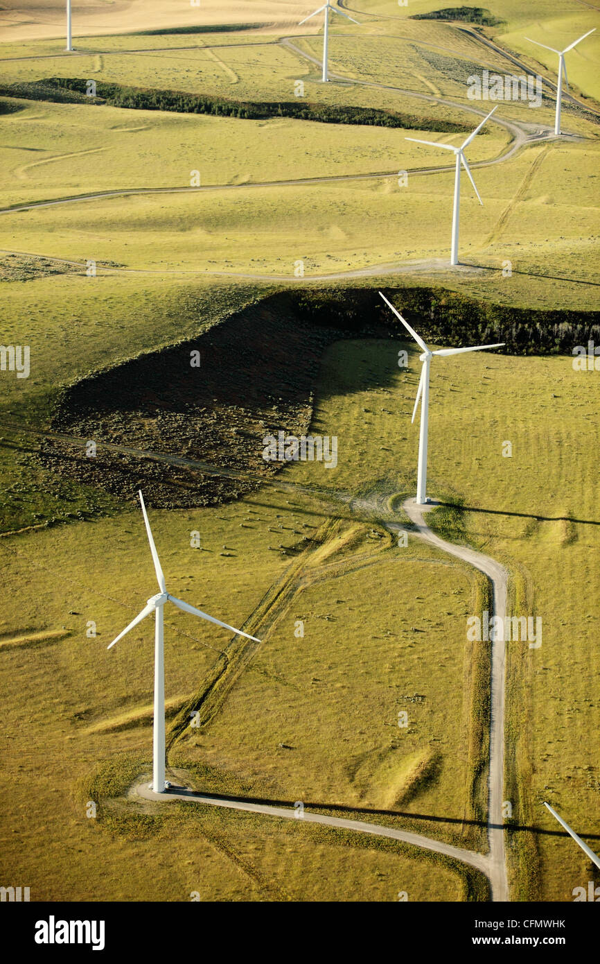 An aerial view of a modern wind farm Stock Photo - Alamy