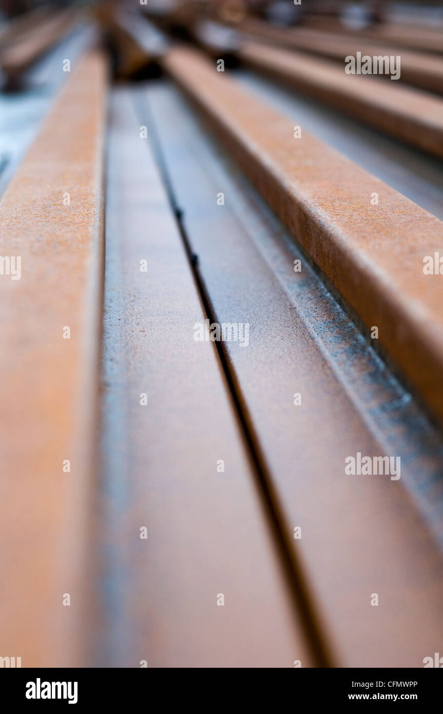 Close up of rusty strips of metal Stock Photo - Alamy