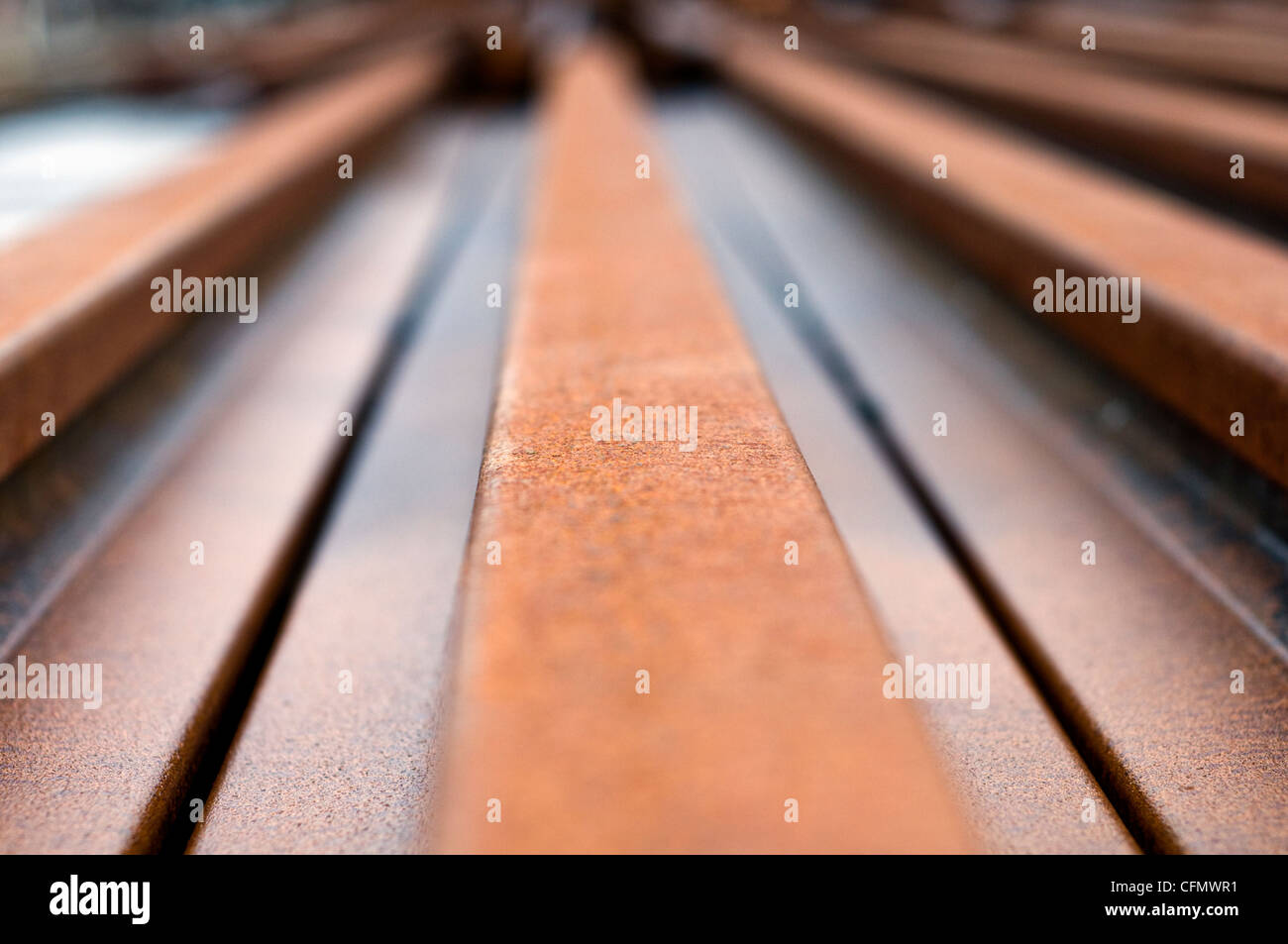 Close up of rusty strips of steel Stock Photo - Alamy