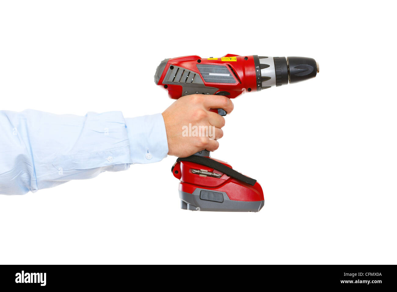 Hand holding drill Stock Photo - Alamy