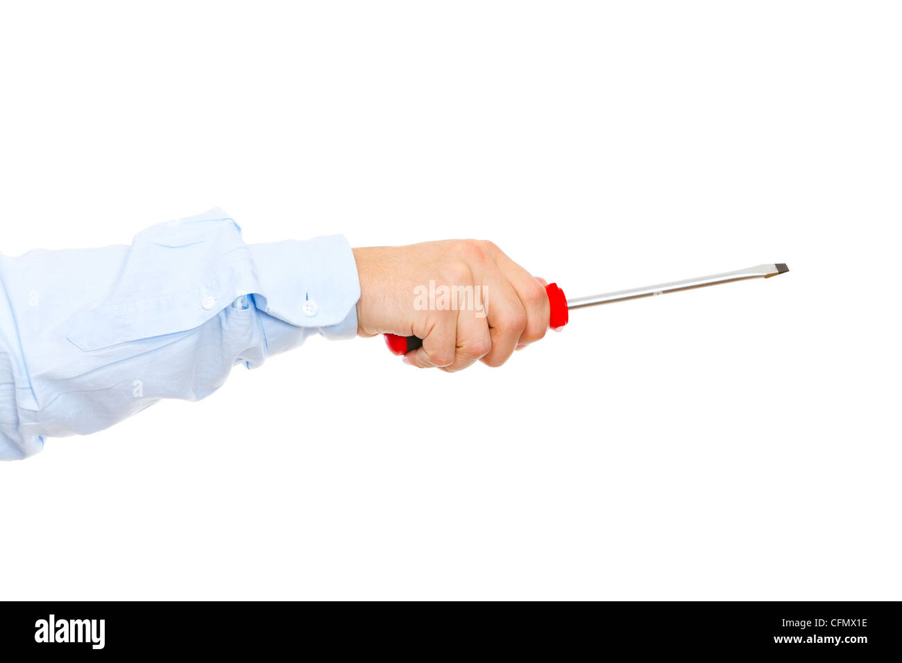 Hand holding screwdriver Stock Photo - Alamy