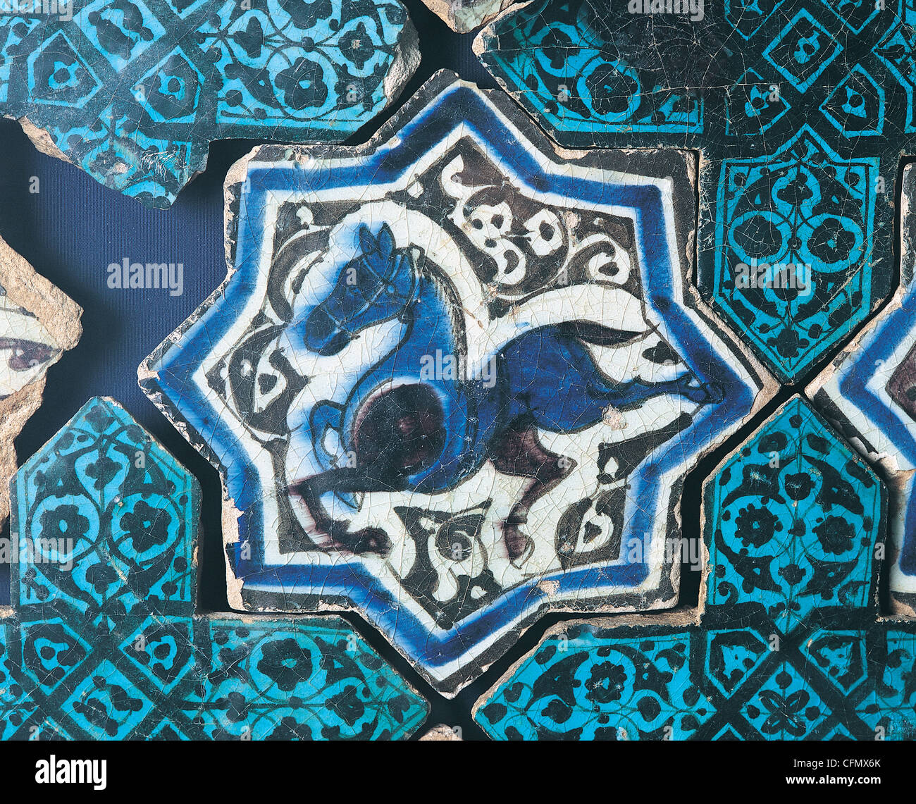 Seljuk tile horse figure A.D. 1236 Kubadabad Palace, Konya Karatay ...
