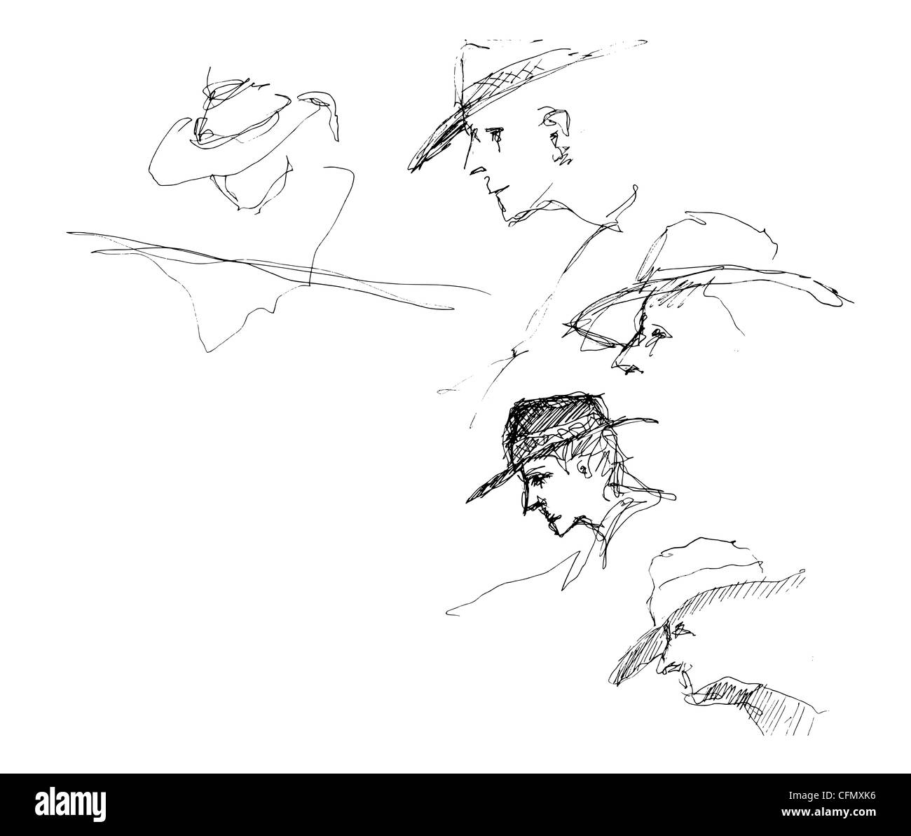 A series of 17 informal hand drawn sketches/doodles, to use as ...
