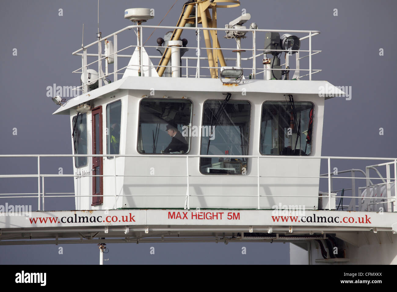 Wheelhouse of MV Loch Alainn, a Calmac Largs to Great Cumbrae Ferry ...