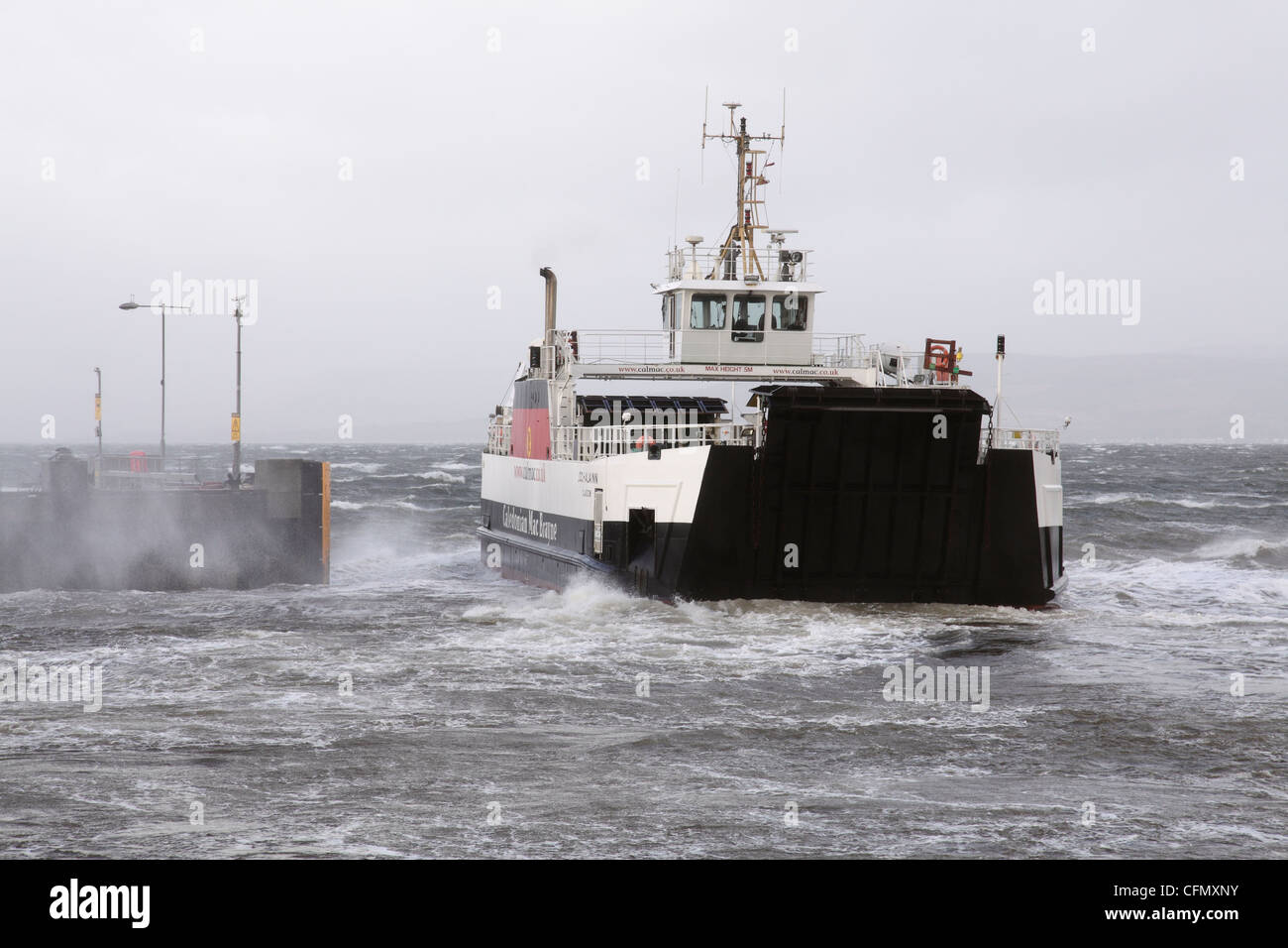 Calmac Ferry Loch Alainn approaching Largs Harbour from Great Cumbrae ...
