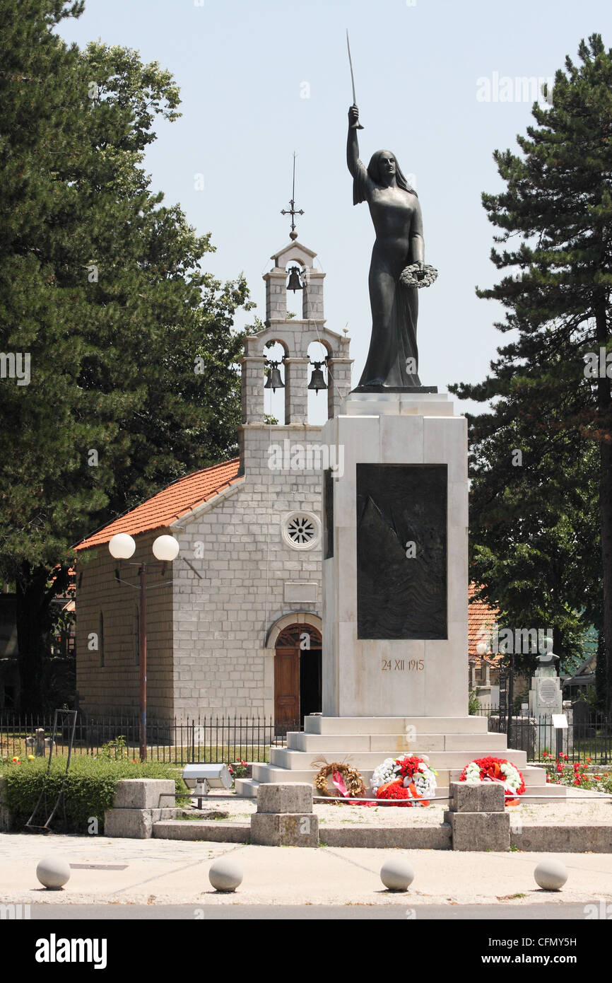 monument Lovchen soul Spirit in the Cetinje city. Montenegro Stock ...