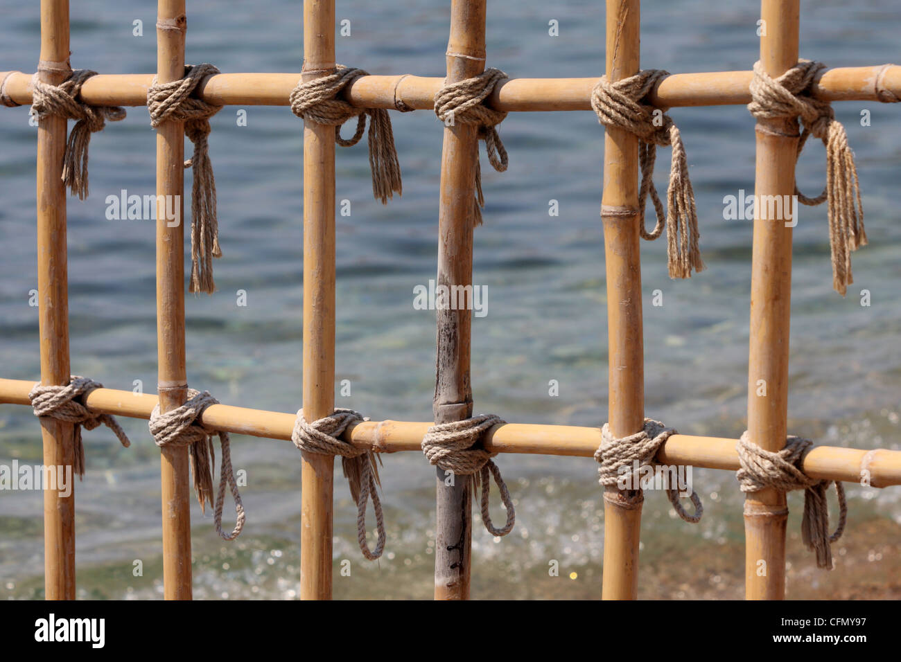 Bamboo fence with railing hi-res stock photography and images - Alamy
