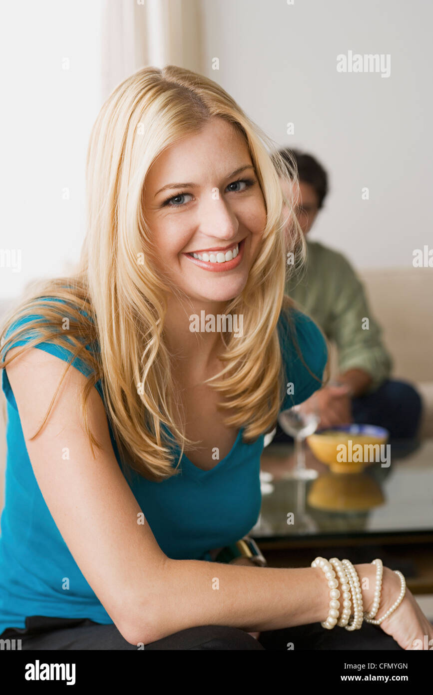 USA, California, Los Angeles, Portrait of smiling woman with man in ...