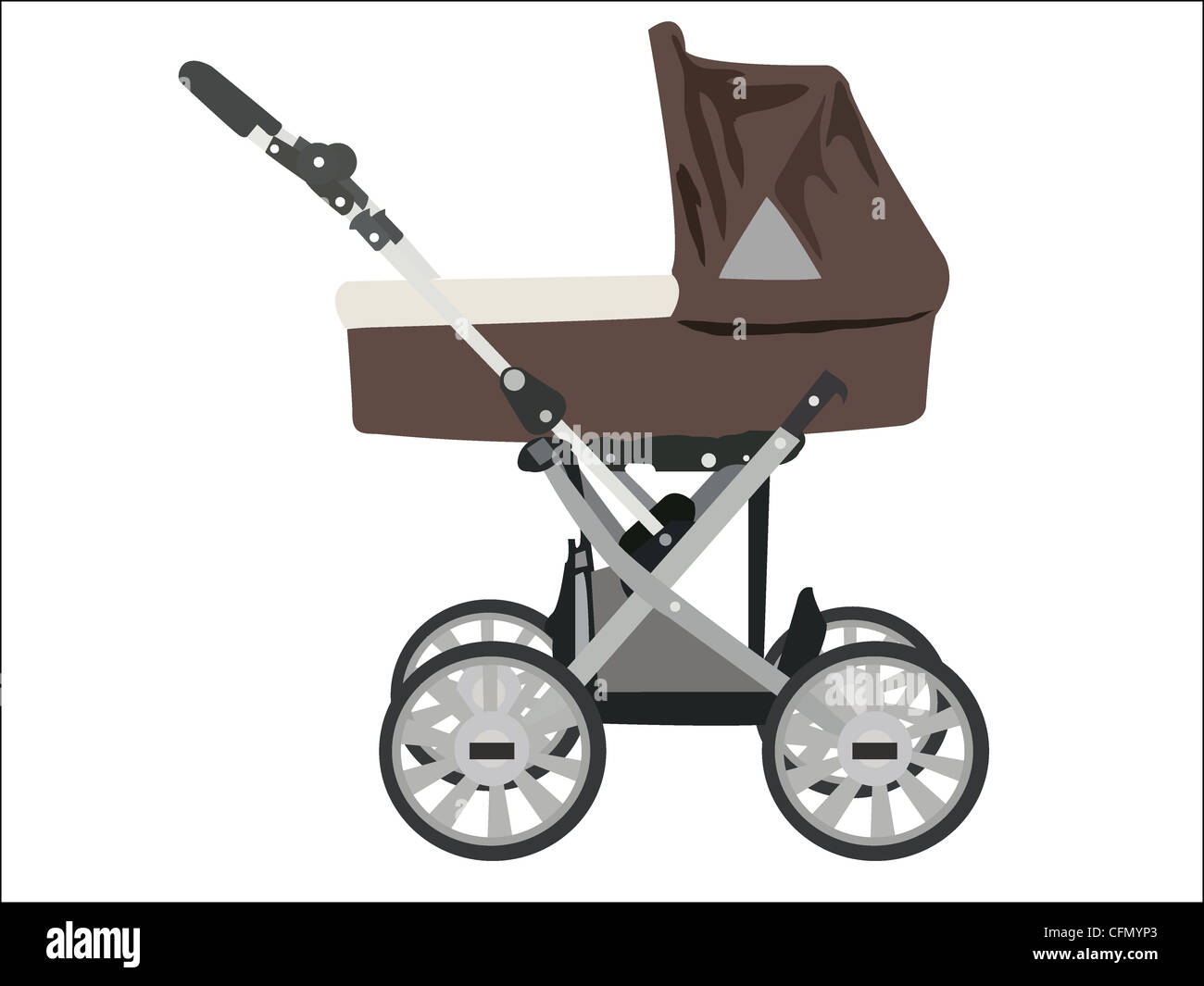 Zoomed baby stroller vector image on white background Stock Photo - Alamy