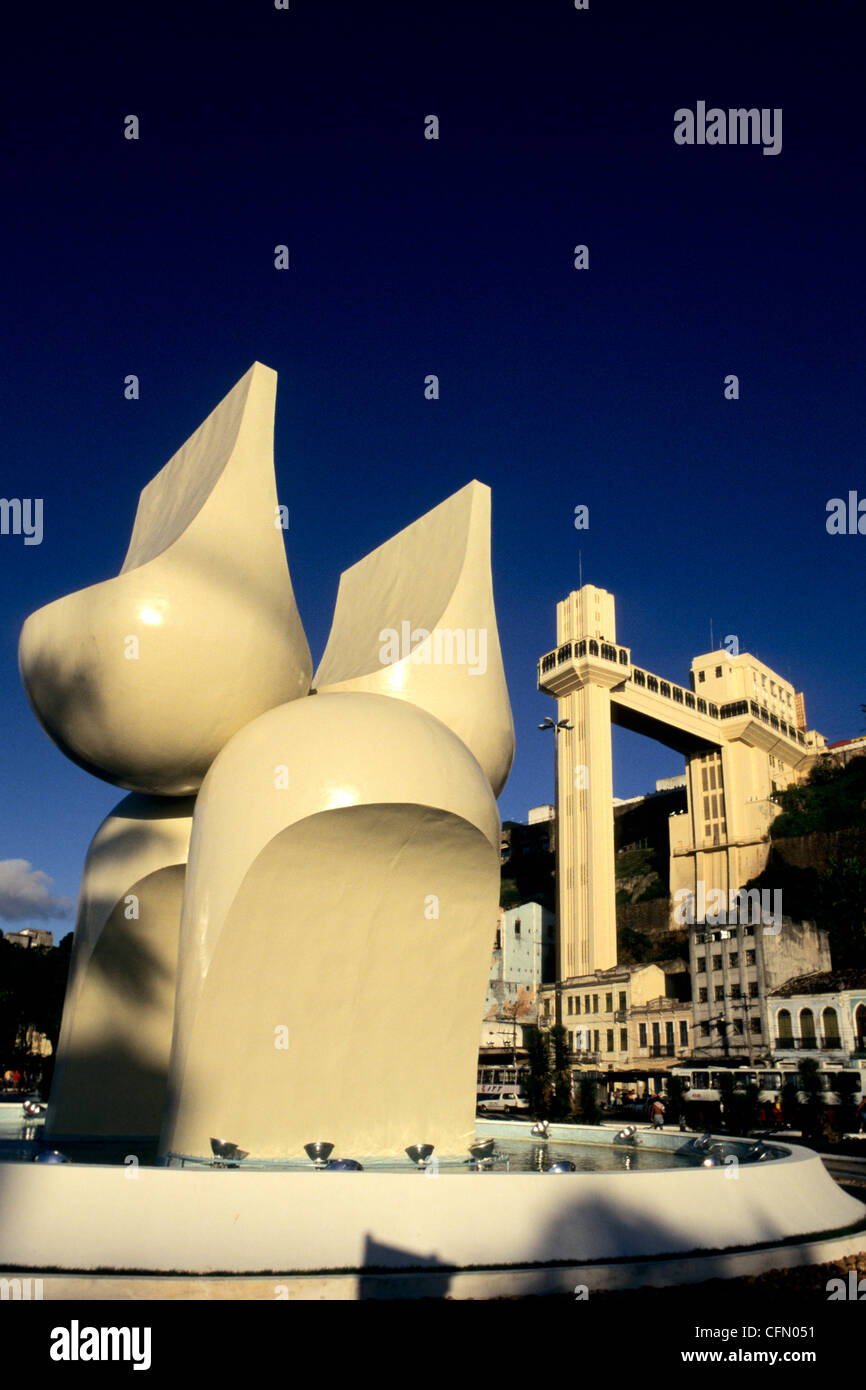 The sculpture Fountain of the Market Ramp guards the port and lower ...
