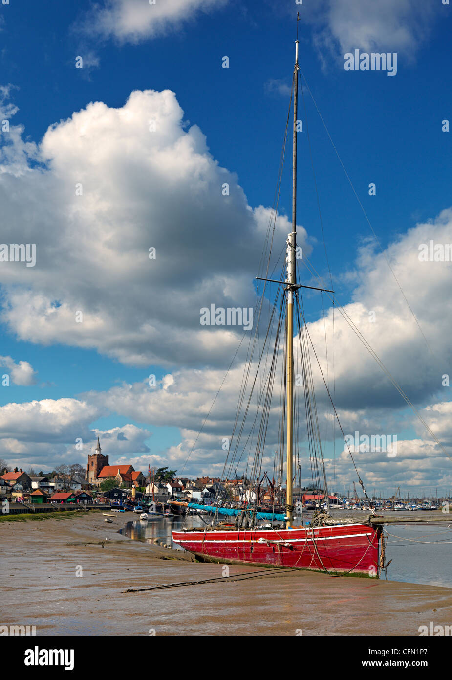 Maldon on the Blackwater Estuary, looking towards Hythe Quay Stock ...