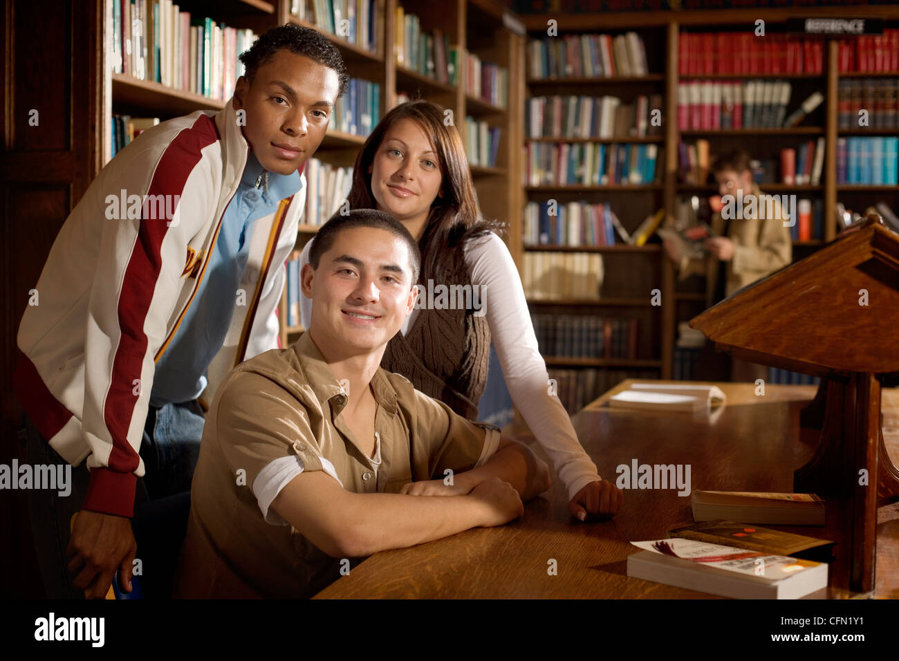 Students in Library Stock Photo - Alamy