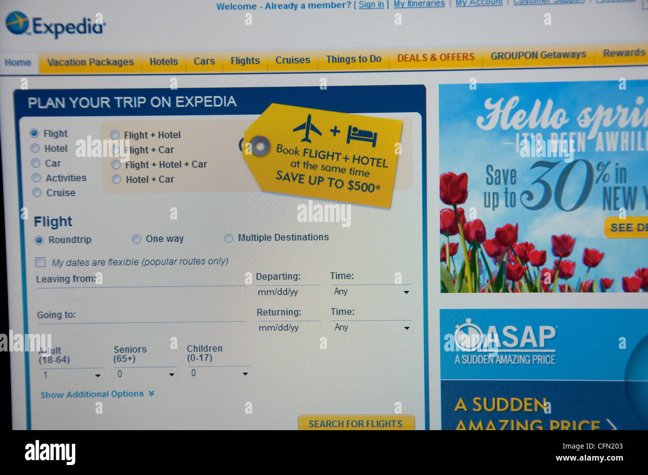Expedia website screenshot hi-res stock photography and images - Alamy