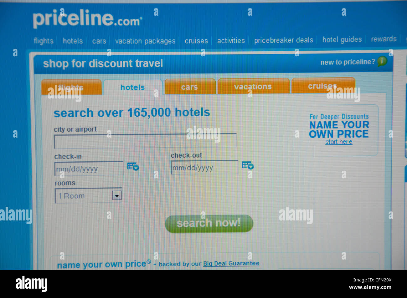 Priceline website screenshot Stock Photo - Alamy