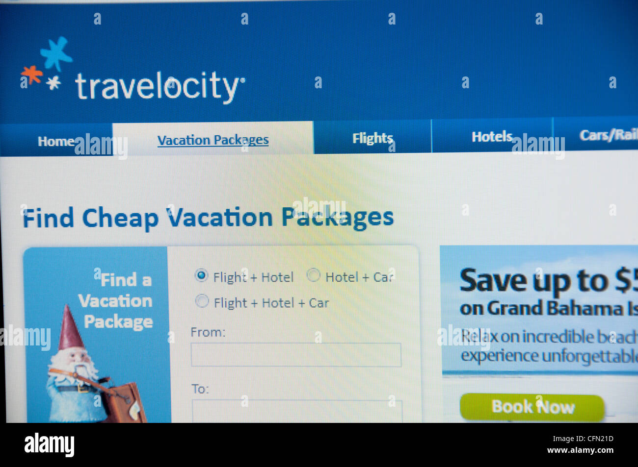 Travelocity website screenshot Stock Photo - Alamy