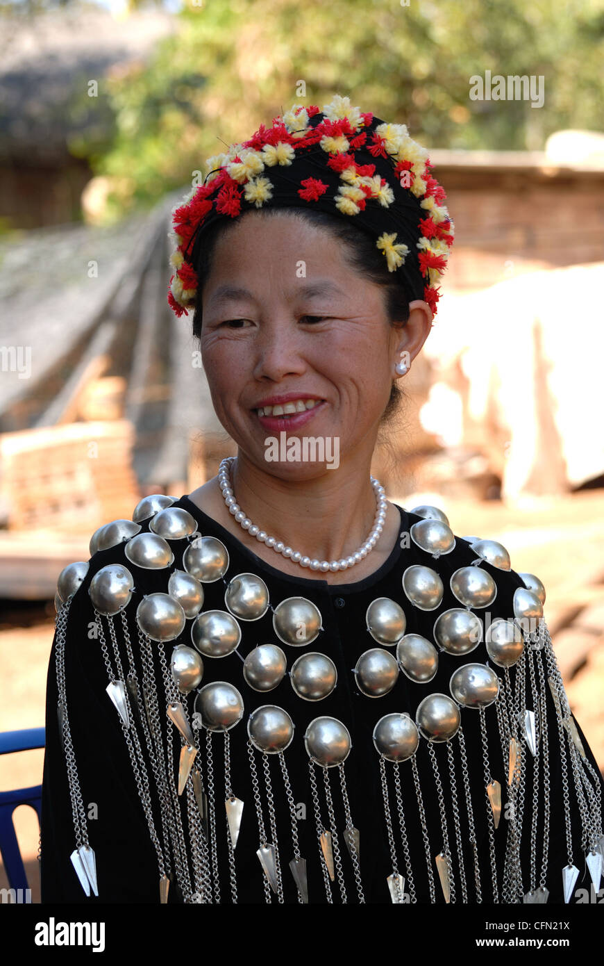 Lady in Katchin costume in Chiang dao Chiang Mai Northern Thailand on 7 ...
