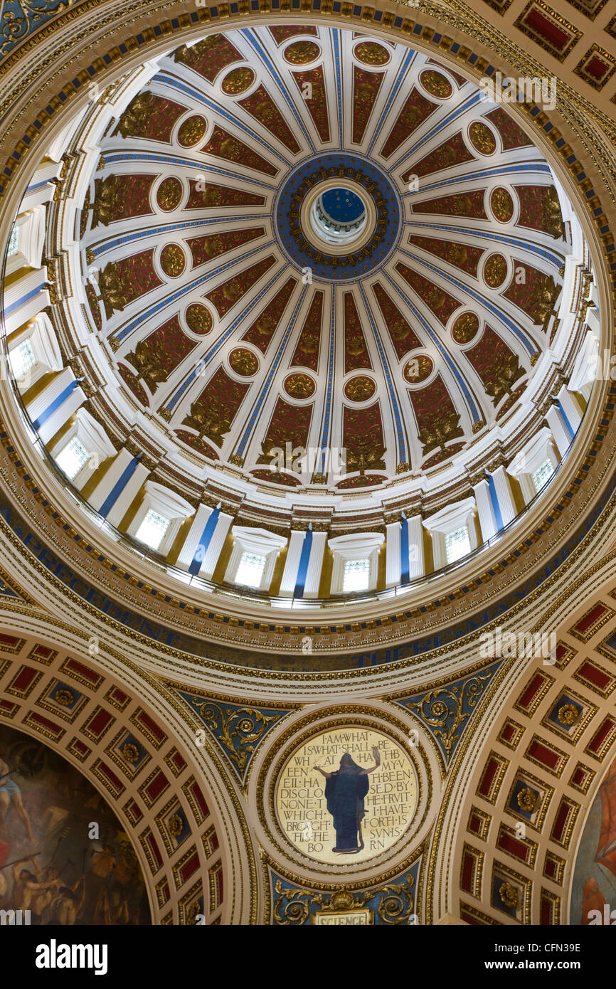 Dome ceiling inside Pennsylvania state capitol building in Harrisburg ...