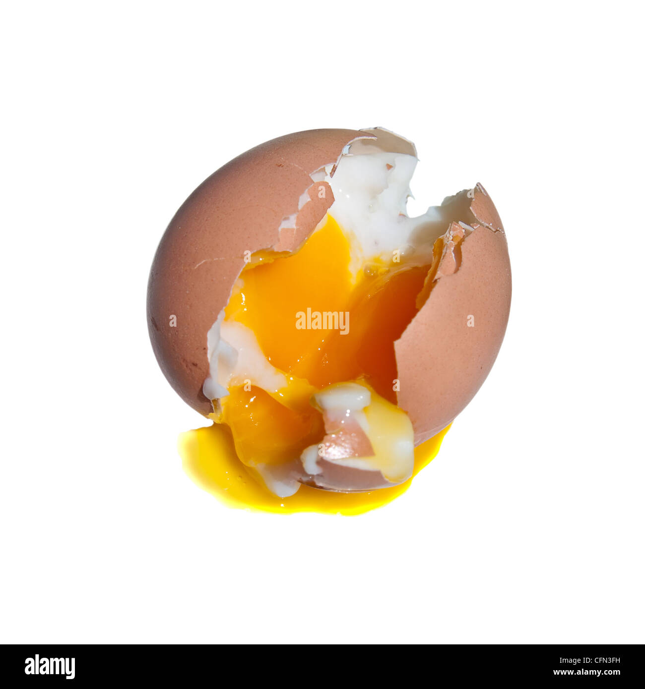 Underdone boiled egg Stock Photo - Alamy