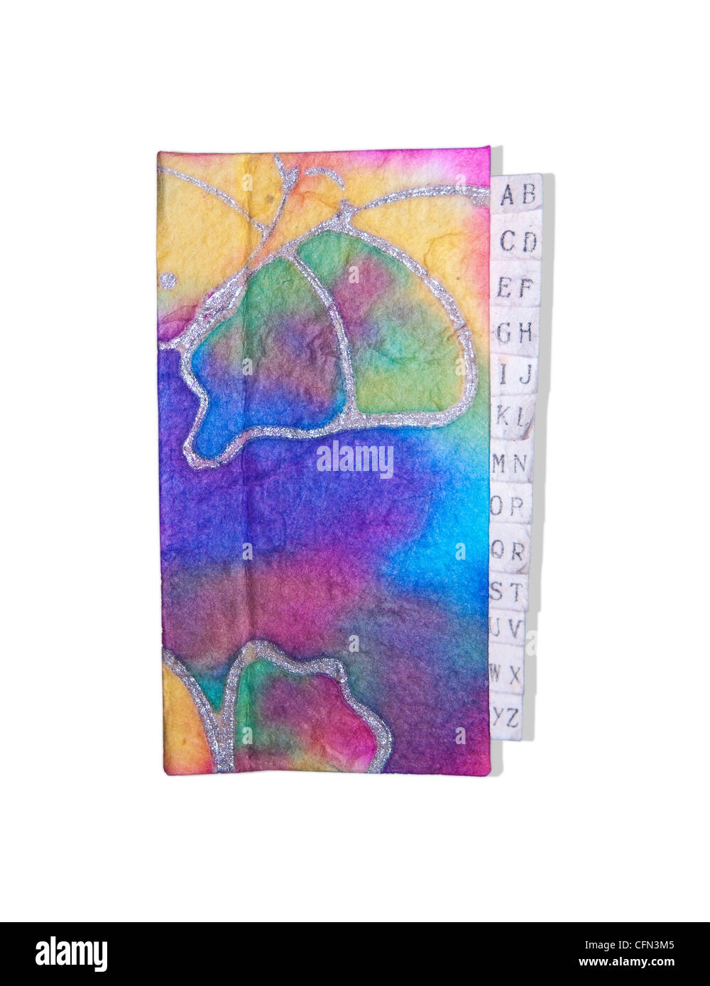 Small colorful notebook with a to z index Stock Photo - Alamy
