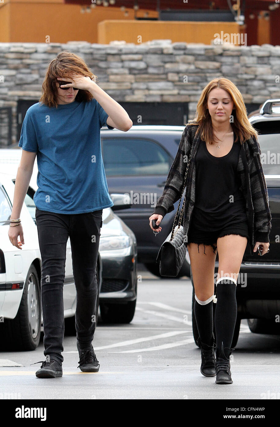 Miley Cyrus and her brother Braison Cyrus arrive at Panera Bread for ...