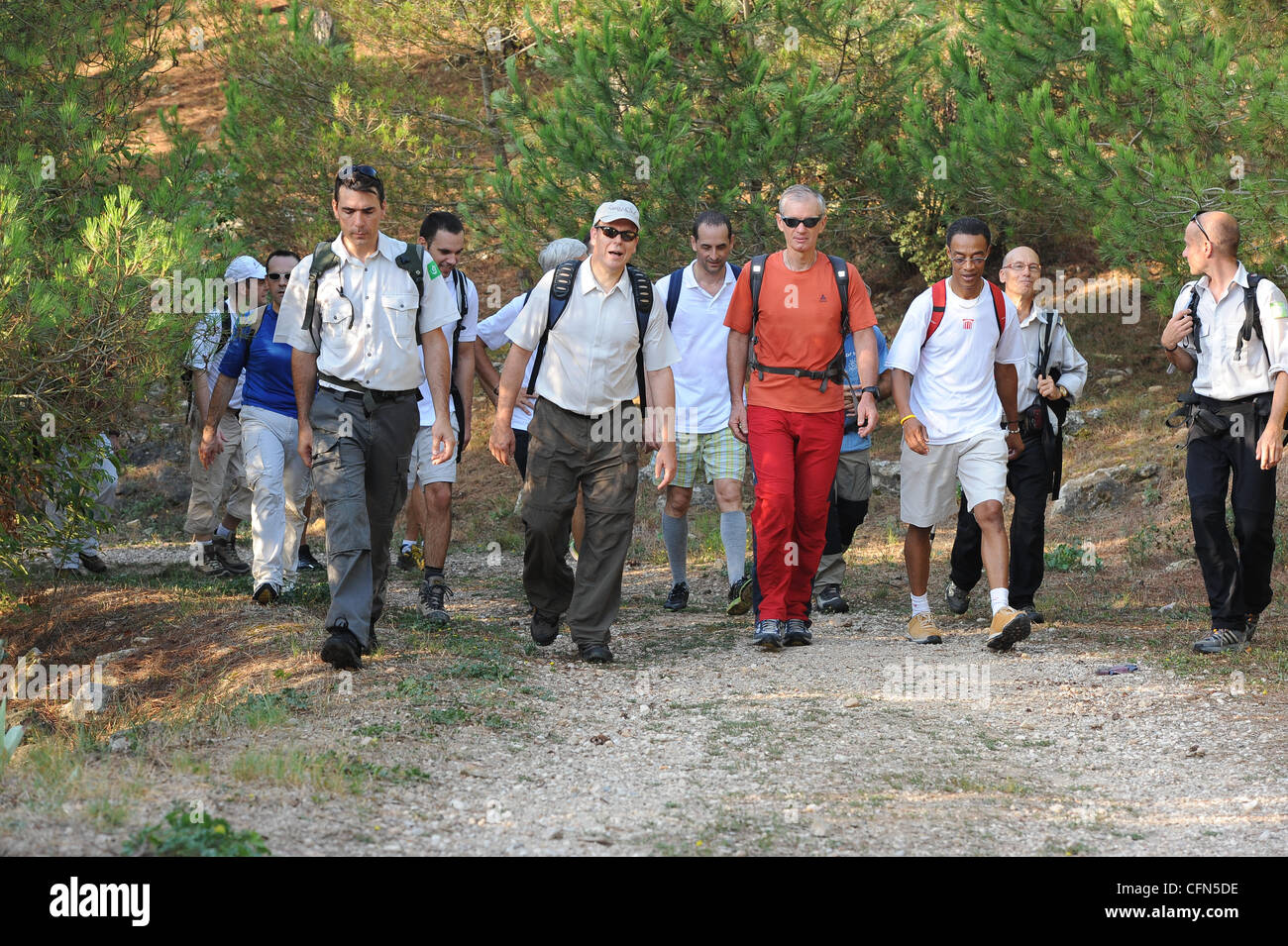 Albert II Prince of Monaco hiking for the centenary of Alpine Club Mont ...