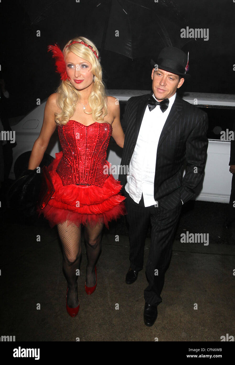 Paris Hilton and Cy Waits arrive at a private residence in Hollywood ...