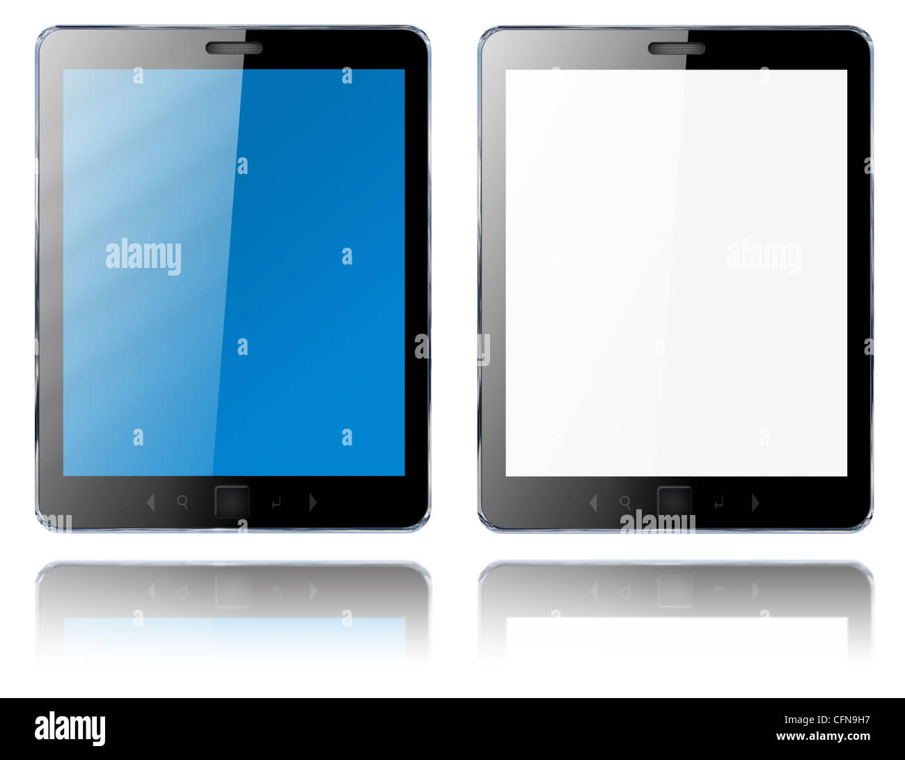 3d tablet pc on white background Stock Photo - Alamy