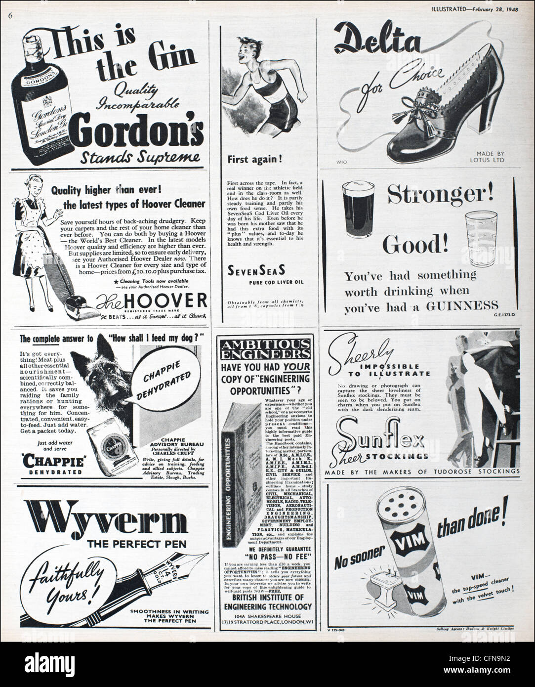 Original full page of advertisements in magazine of the 1940s ...