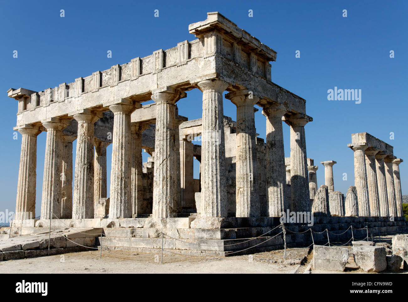 Aegina. Greece. View of the front (facing east) and side of the ...