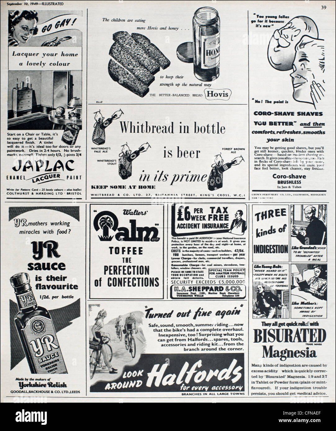 Original full page of advertisements in magazine of the 1940s ...