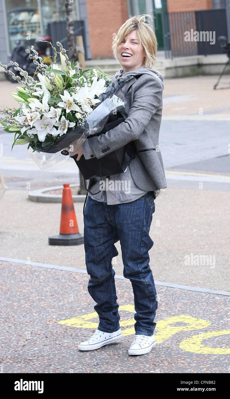 Angie Dowds at the ITV studios London, England - 17.02.11 Stock Photo ...