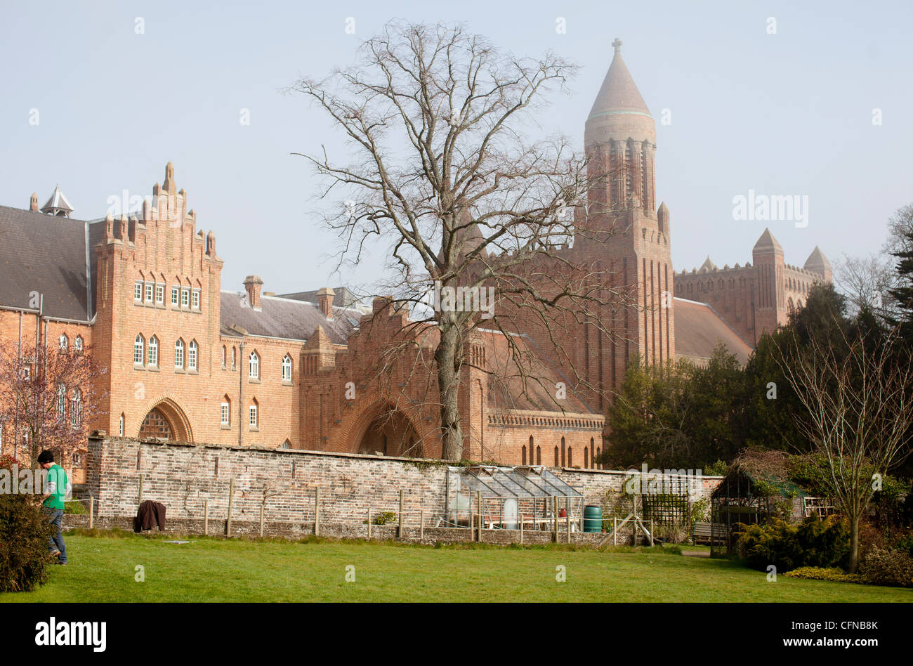 Quarr Abbey near Ryde, Isle of Wight, a Benedictine monastery built of ...