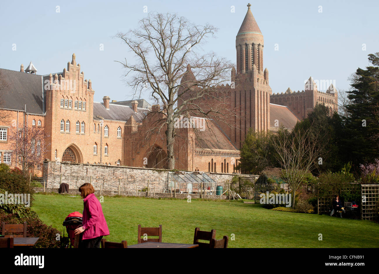 Quarr Abbey near Ryde, Isle of Wight, a Benedictine monastery built of ...