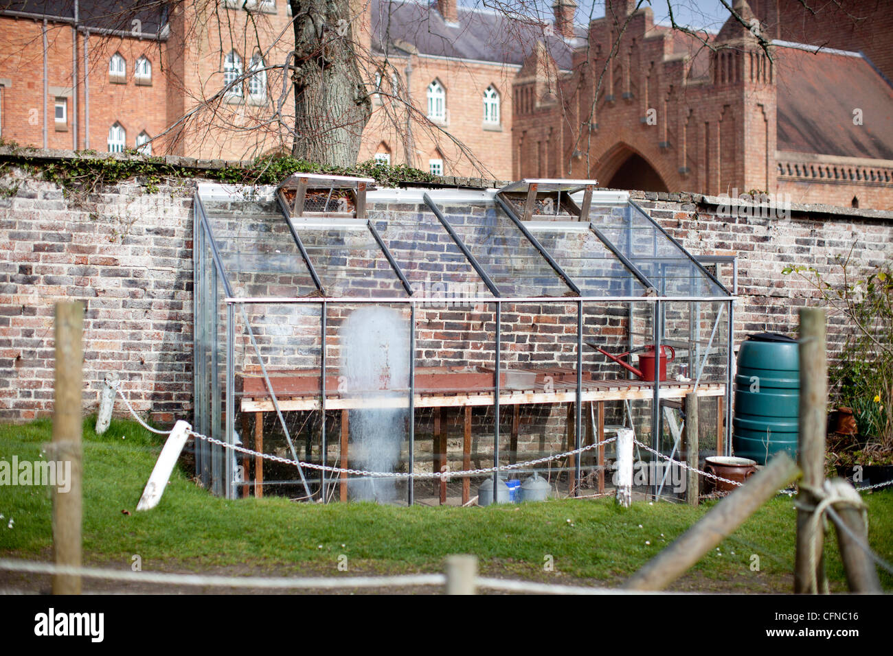 A greenhouse at Quarr Abbey near Ryde, Isle of Wight, a Benedictine ...