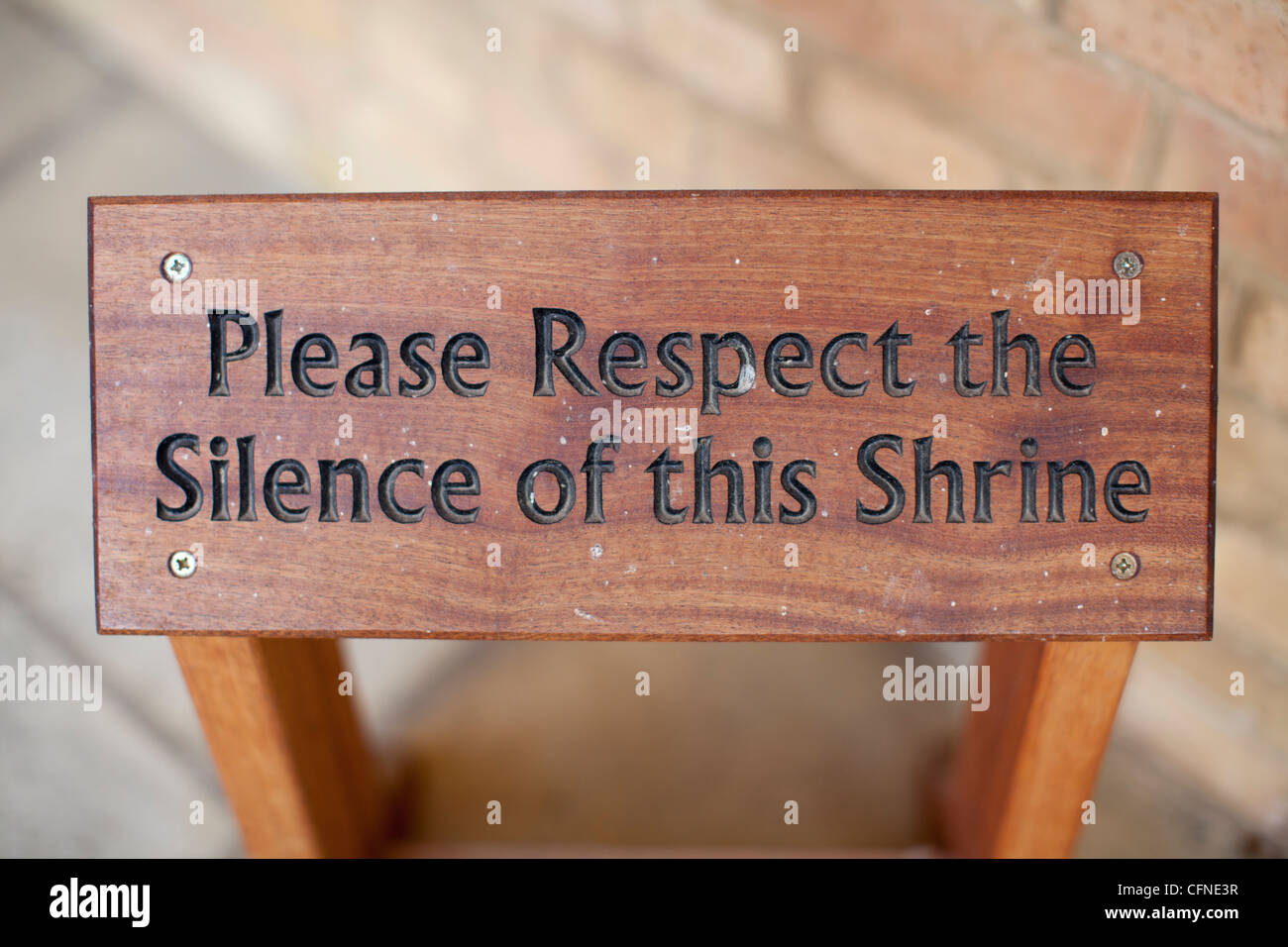 A Please Respect the Silence of this Shrine at Quarr Abbey near Ryde ...