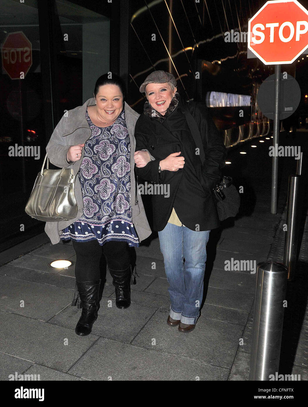 Lisa Reilly and Bernie Nolan leave The Grand Canal Theatre after their ...