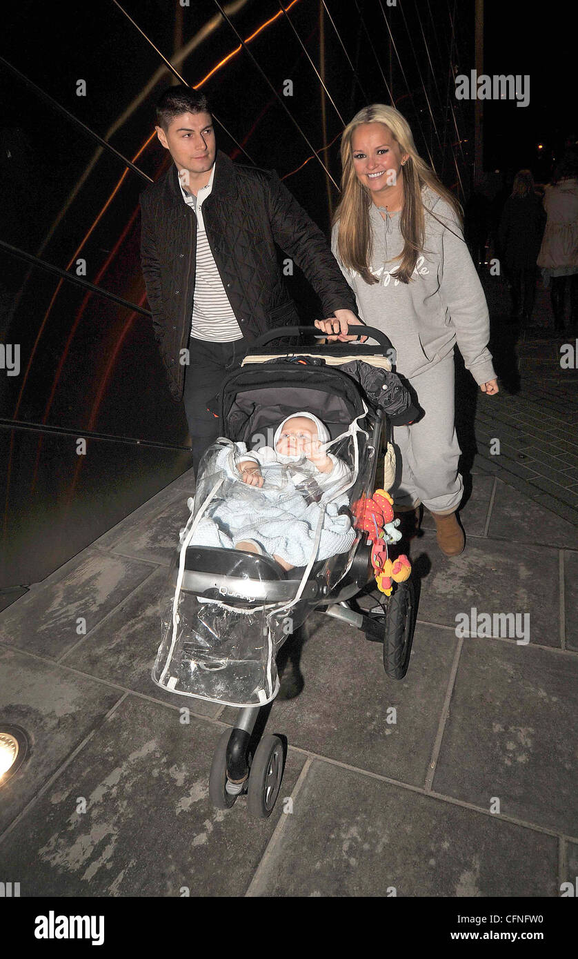 Jennifer Ellison leaves The Grand Canal Theatre after her performance ...