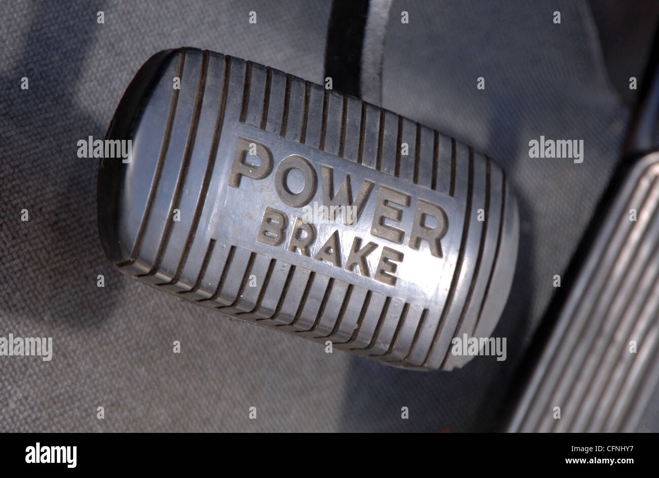 Brake pedal Power Brake logo from 1955 Chevy Bel Air Stock Photo - Alamy